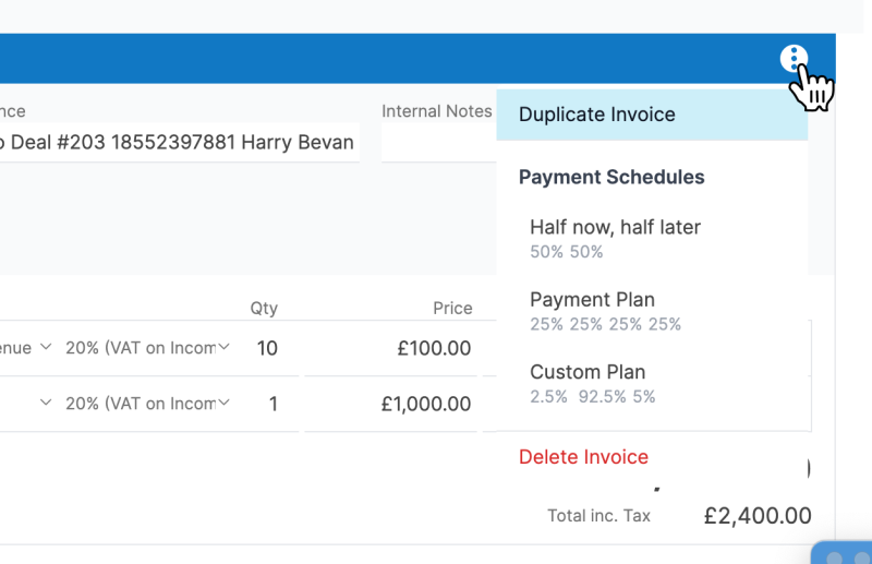 How to create split invoices in HubSpot | Invoice Stack
